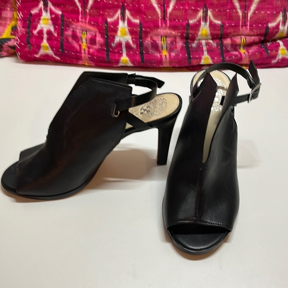 Vince Camuto | Shoes | Vince Camuto Leather Peep Toe Open Back Bootie ...